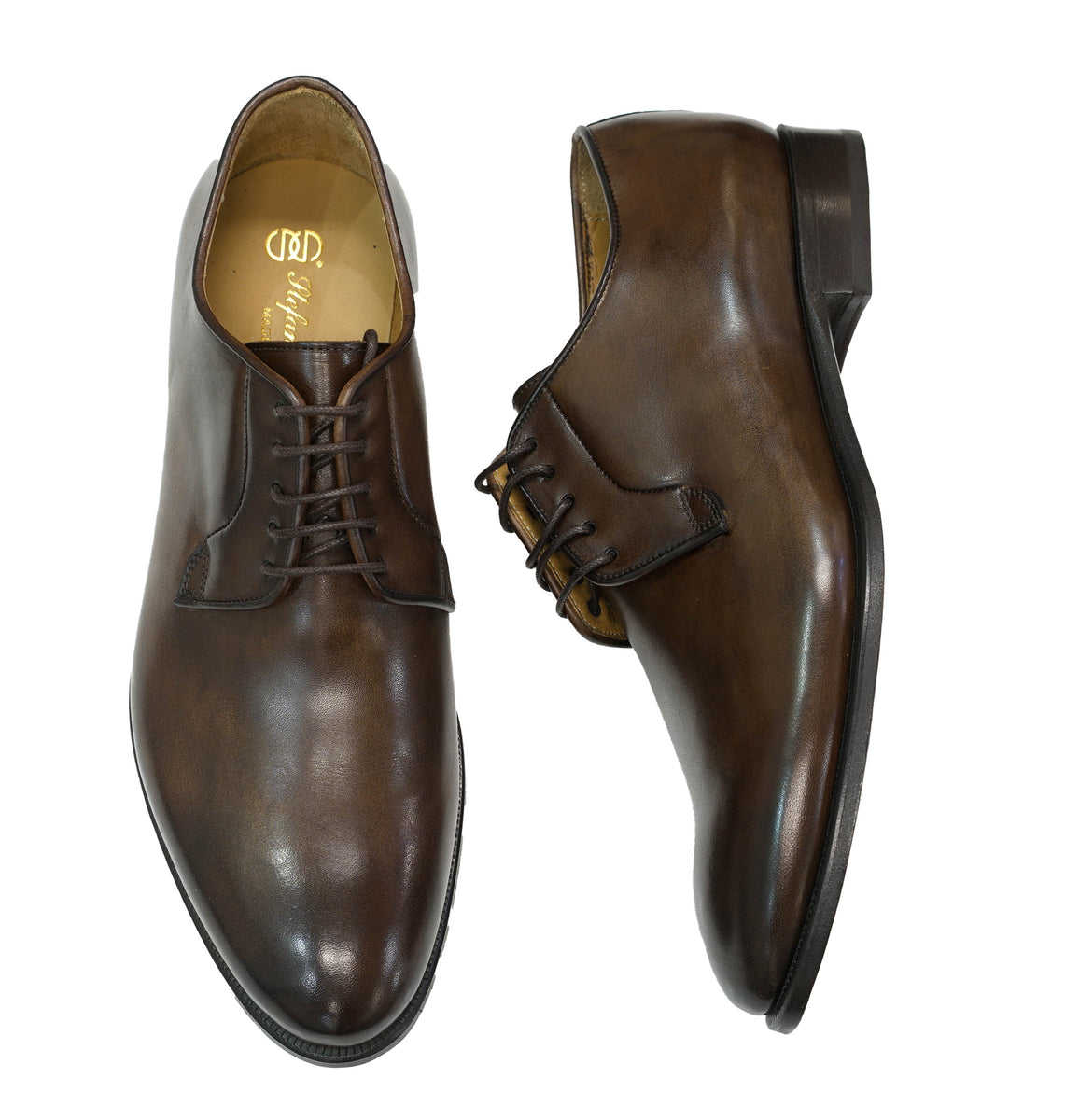 Stefano Stefani Men's Brown Leather Lace Up Shoe 10800I22 40% OFF ...