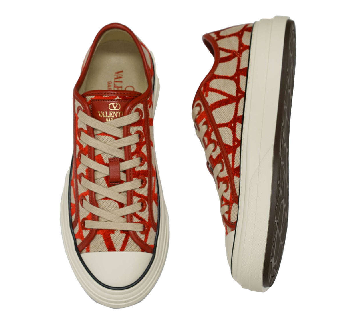 Valentino Garavani Women's Red V Logo Fabric Sneakers RWC - 40% OFF La ...