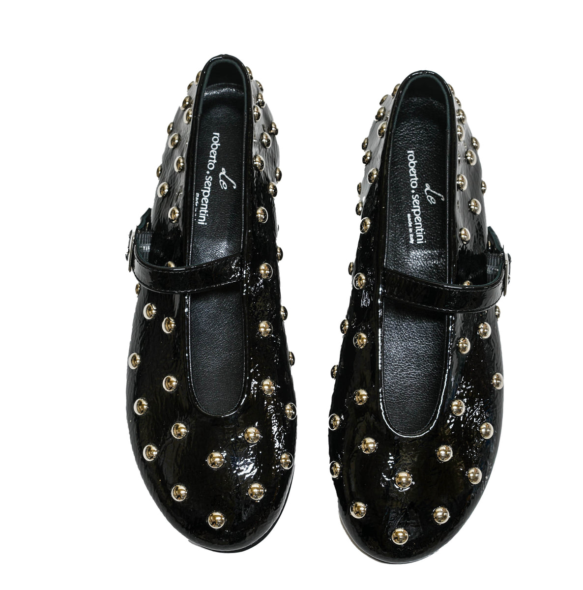Roberto Serpentini Women's Black Patent Stud Shoe 101 NEW WINTER 35% O ...