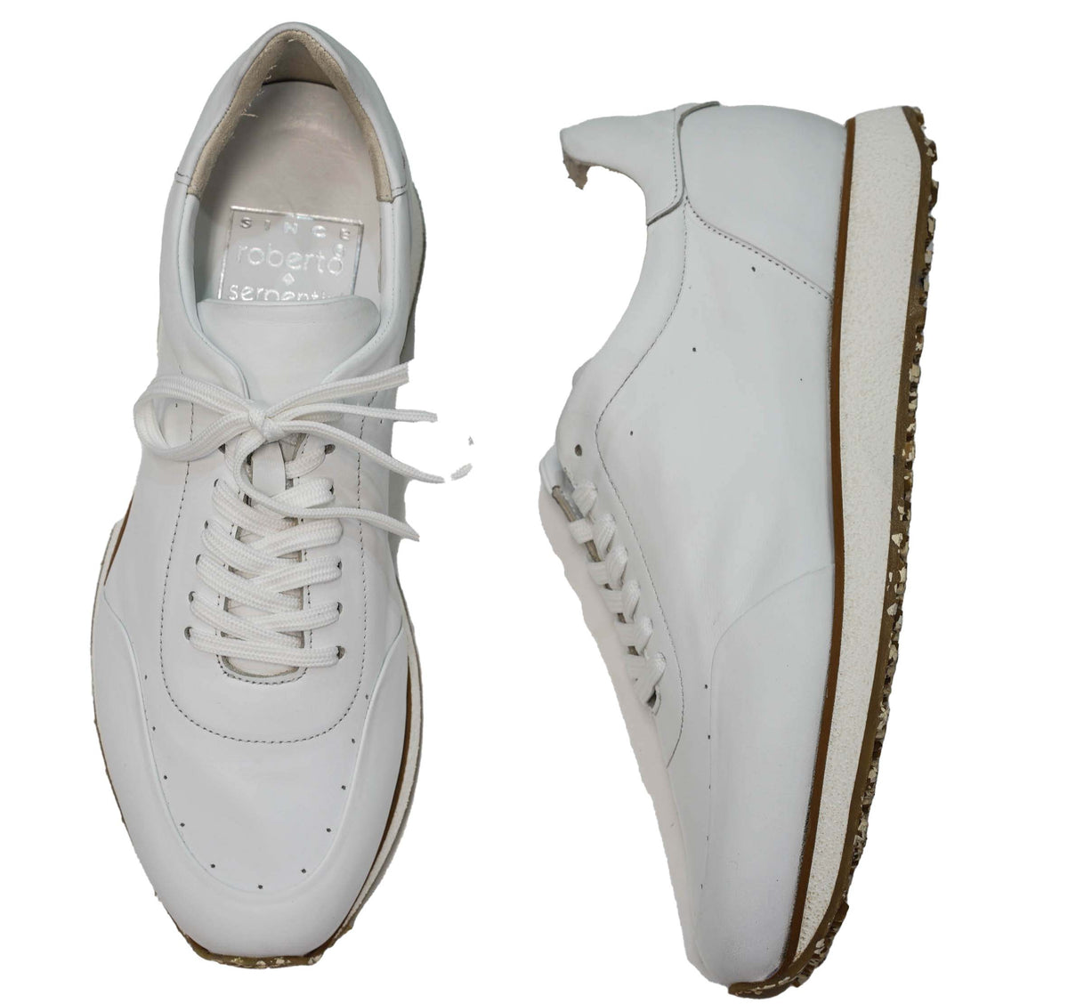Roberto Serpentini Men's White Leather Sneaker MC3924 30% OFF – Luisa ...